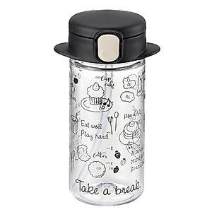 Richell Aqulea straw mug Black 240ml