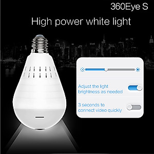 1080P Light Bulb Camera Garage Wireless Surveillance Camera Work with Alexa for Baby Room WiFi 2.4GHz E27-AOLANS