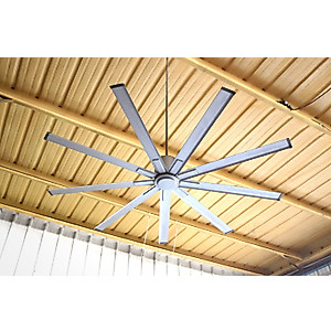 Big Air Large Ceiling Fan 72" | MAXX AIR Industrial Ceiling Fan Ideal for Large Spaces, Outdoor Patios, Barns| Includes DC Motor With 6 Speed with Remote | Energy Efficient 35 Watts (Brushed Nickel)