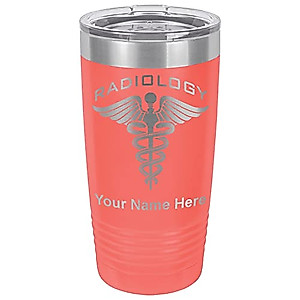LaserGram 20oz Vacuum Insulated Tumbler Mug, Radiology, Personalized Engraving Included (Coral)