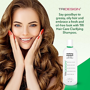 TRI Design Clarifying Shampoo – Designed to Removes Build Up for All Hair Types – Clarifying Shampoo for Curly, Fine, and Color Treated Hair – Purifying for Hard Water and Chlorine – 34 Oz
