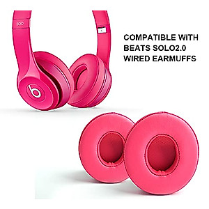 Solo2.0 Professional Soft Ear Pads Cushions Replacement Earpads Compatible with Beats Solo 2 SOLO2.0 Wired On-Ear Headphones(Pink)