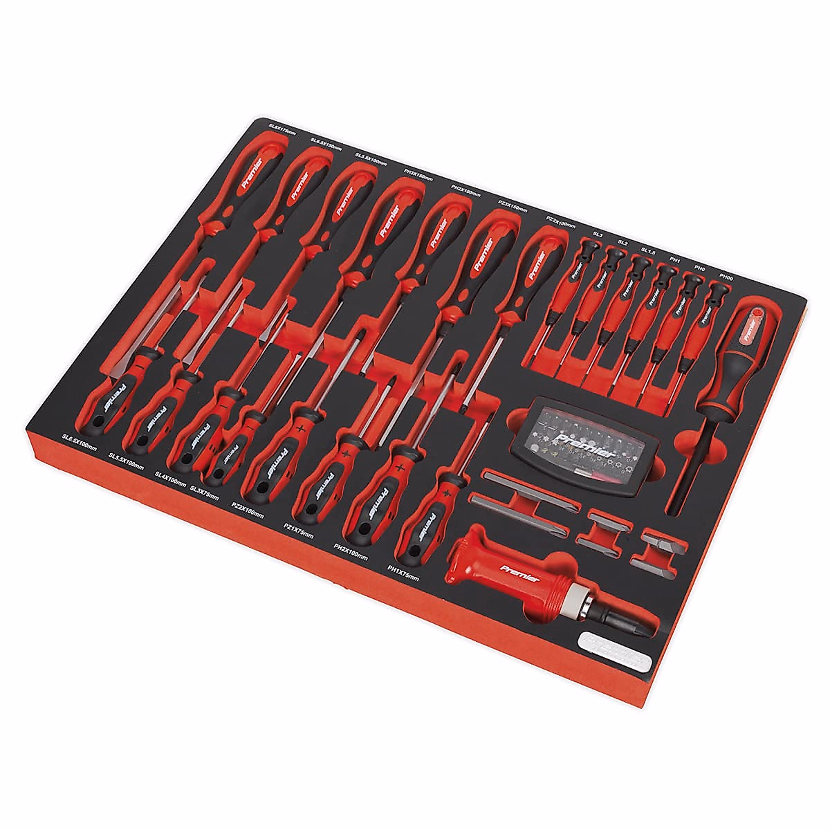 Sealey TBTP04 Tool Tray with Screwdriver Set, 176.5mm x 397mm x 55mm,Silver