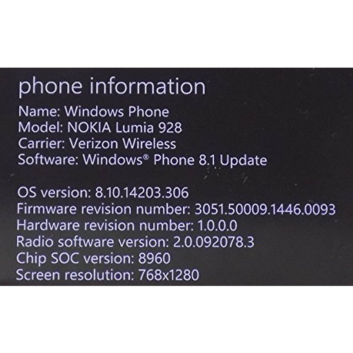 Nokia Lumia 928 32GB Unlocked GSM 4G LTE Windows Smartphone w/ 8MP Carl Zeiss Optics Camera - Black