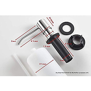 Soap Dispenser for Kitchen Sink (Brushed Nickel), Built in Soap Dispenser, Stainless Steel Pump Replacement