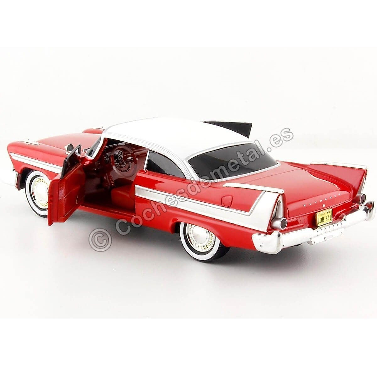 Greenlight 1: 24 Hollywood - Christine - 1958 Plymouth Fury Evil Version (Blacked Out Windows) 84082 Red