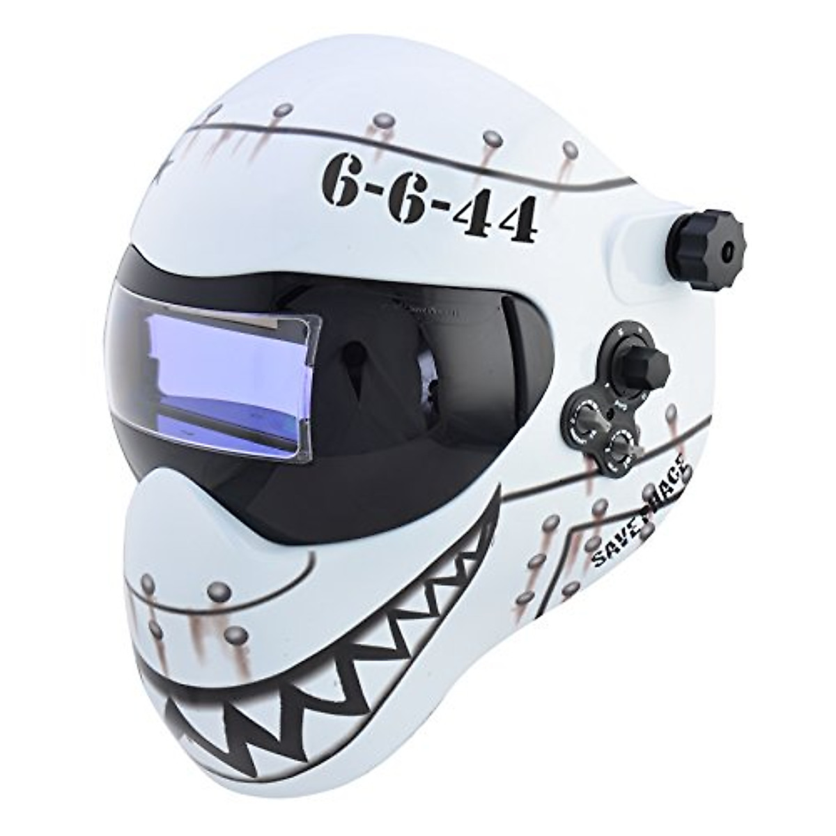 Save Phace Auto Darkening Welding Helmet D-Day EFP E Series - Ear to Ear Vision Welder Hood Grinding Mask with External 2 x 4" Adjustable ADF for SMAC/MIG/TIG/SPOT - 2 Sensors Solar Powered (3012602)