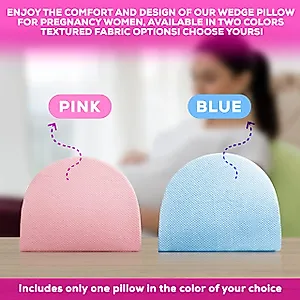 Pregnancy Pillows, Memory Foam Pillows, Pregnancy Must Haves, Wedge Pillow, Side Sleeper Pillow, Cooling Pillow with Removable Washable Modal Cotton Cover, Pregnancy Pillows for Sleeping, (Pink)