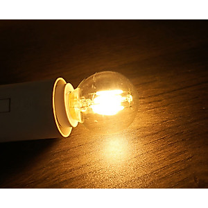 2-Pack E17 Mini Globe Bulb S11 LED Light Bulb,E17 Intermediate Base 4W Warm White 2700K,40 Watt S11 G40 Incandescent Bulb Replacement for Desk Lamp,Cabinet,Closet, Non-Dimmable