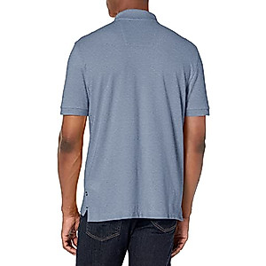 Nautica Men's Short Sleeve Solid Cotton Pique Polo Shirt, Deep Anchor Heather, X-Large