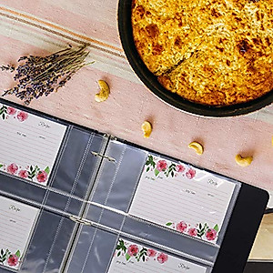 Toucan Craft Supplies Recipe Card Protectors, Refill Sheets for 3 Ring Binders, Recipe Book Pocket Page Sheet Protectors, Holds 4 x 6-inch pockets, 4 Cards Per Sheet, Clear 50 Pack