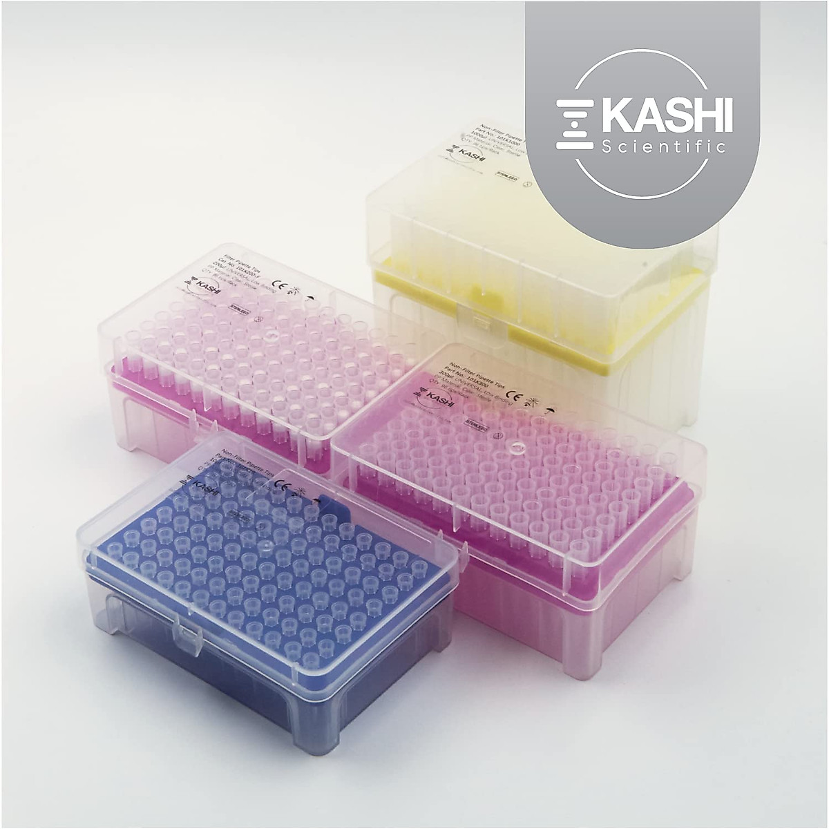 Kashi Scientific 10 uL Universal Racked Laboratory Pipette Tips, Sterile Dnase/Rnase Free, Pyrogen Safe [10ul, Non-Filtered, 96 Tips]