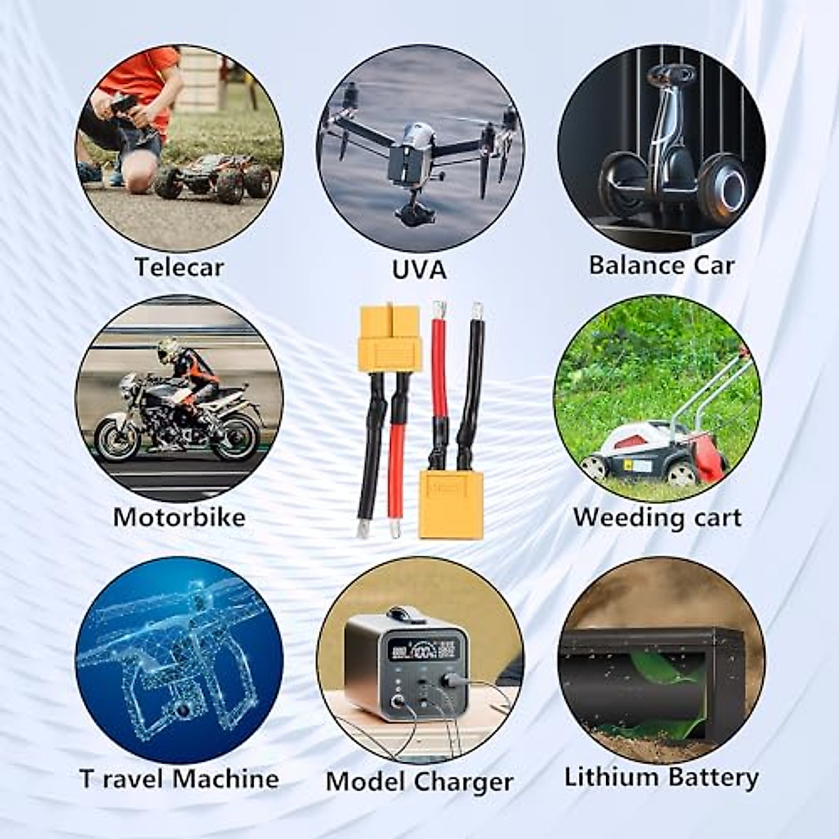 XIITIA 8 Pairs XT60 Plug Female and Male Connector with 14AWG Silicon Wire, 57MM Extention Cable for RC Lipo Battery Cable Drone