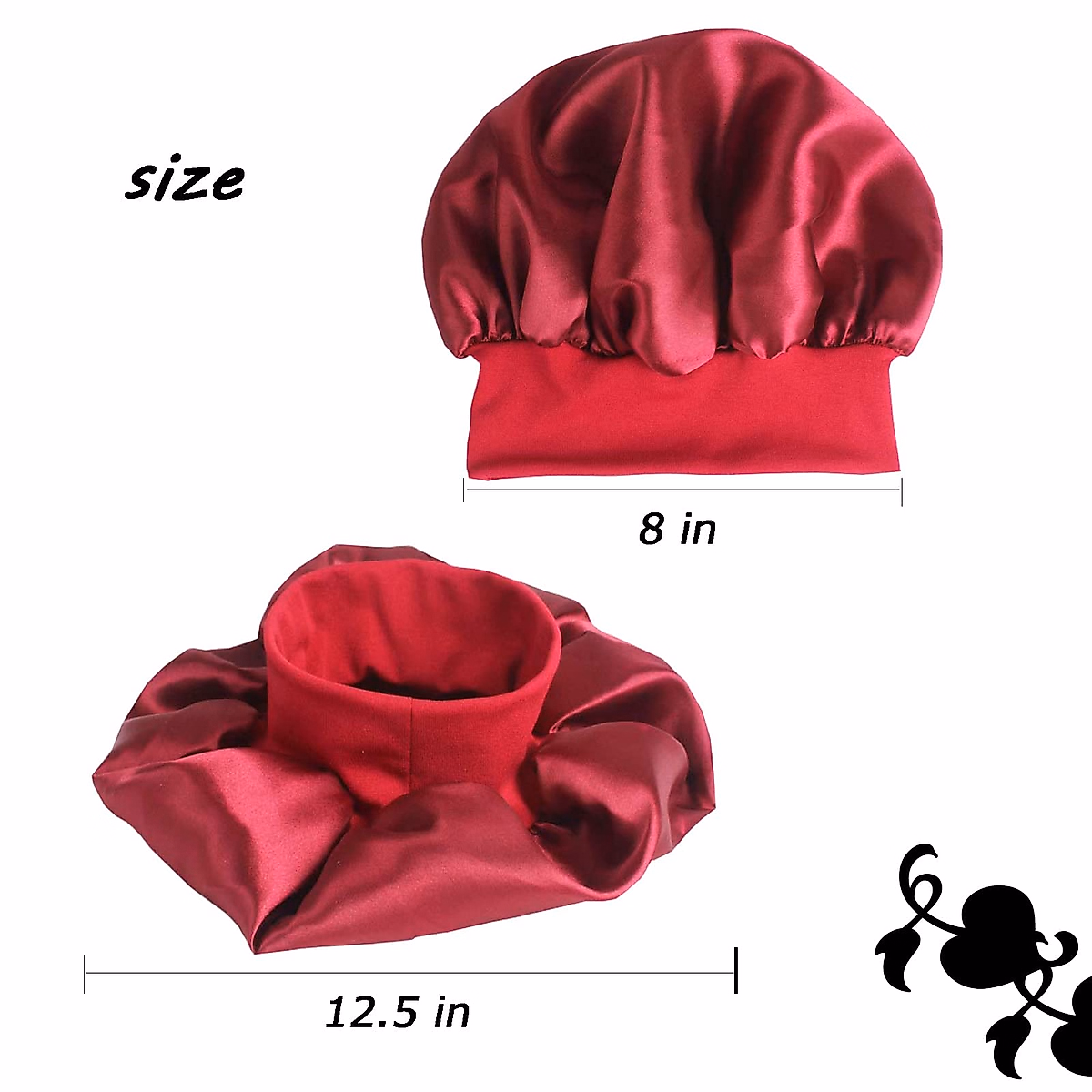 Hair Bonnets for Curly Hair and Sleeping for Women, Satin Sleep Cap, Silk Bonnet with Elastic Soft Band Big Bonnet (4 Pcs).