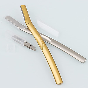 Dermaplaning tool, Stainless steel eyebrow trimmer, Women Facial Razor for Hair Removal, Scraper hair removal knife, Set of 2