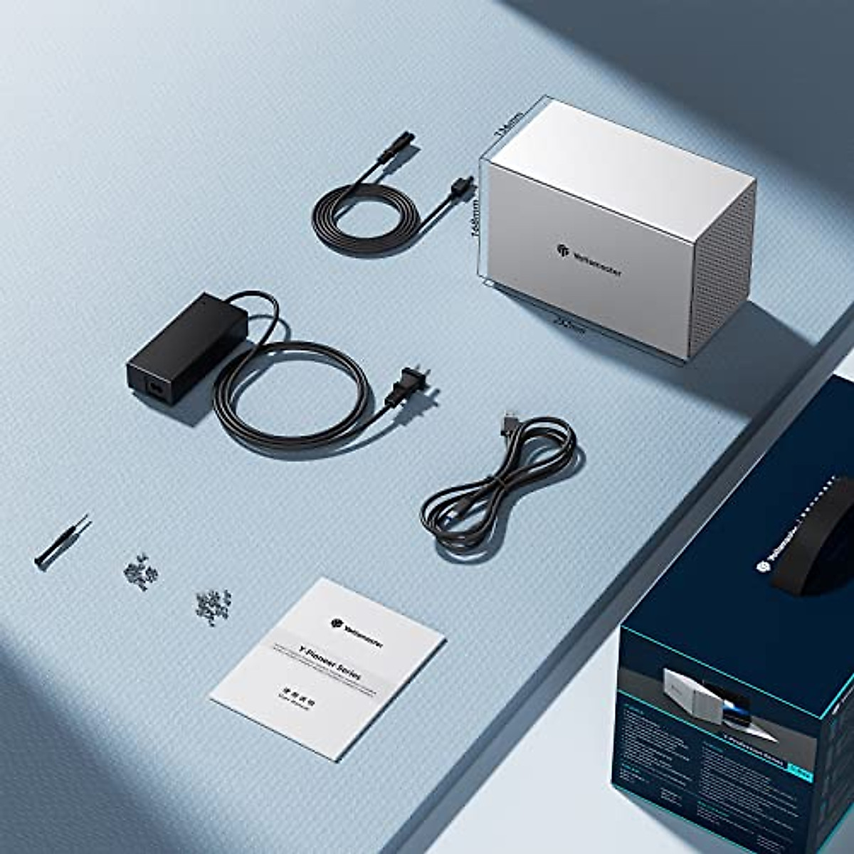 Yottamaster Aluminum 5 Bay USB3.1 Type C External Hard Drive Enclosure for 3.5 2.5 Inch SATA HDD SSD Support 5 x 16TB, Mac Style Direct Attached Storage (DAS)- NO RAID [PS500C3]