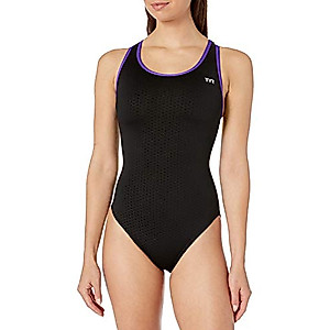 TYR womens Hexa Maxfit Swimsuit, Blk/Purple, 36 US