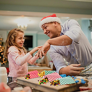 100 pieces Christmas Treat Bags Christmas Goodies Bags, Kraft Holiday Gift Bags Red Green Candy Buffet Paper Bags Xmas Holiday Party Favor Goody Bags