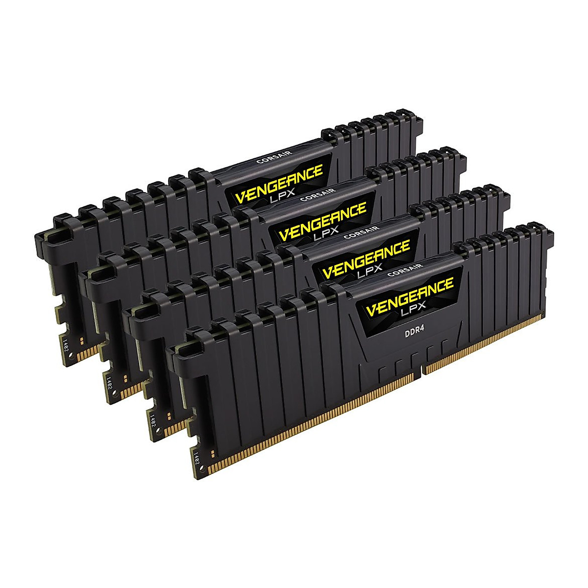 Corsair CMK16GX4M4A2666C16 Vengeance LPX 16GB (4x4GB) DDR4 DRAM 2666MHz (PC4-21300) C16 Memory Kit - Black