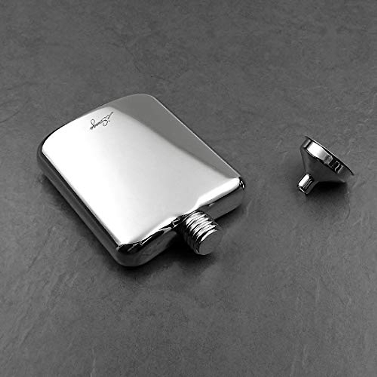 iSavage 6oz Hip Flask Square Shape 18/8 Stainless Steel Mirror Finishing with a Funnel-YM116