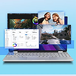 Business Laptop, 180 Degree Flip 1920 X 1080 Backlit Keyboard 100-240 V 15.6 in. Travel Laptop for Windows 10 (16G+256G US Plug)