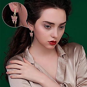 UNICRAFTALE Hypoallergenic Stud Earring with Loop 40 Pieces Rectangle Earring with Ear Nut 0.8mm Pin Stainless Steel Earring Posts for DIY Earrings Jewelry Making