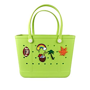 Juyeesm 6pcs Bogg Bag Accessories, Rubber Beach Totes Bag Inserts Charms for Bogg Bag, Beach Decorative Charm Accessories for 0.5'' dia Holes Beach bags