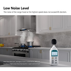 IKTCH 30-inch Wall Mount Range Hood Tempered Glass 900 CFM, Kitchen Chimney Vent Stainless Steel with Gesture Sensing & Touch Control Switch Panel, 2 Pcs Adjustable Lights(IKP03-30)