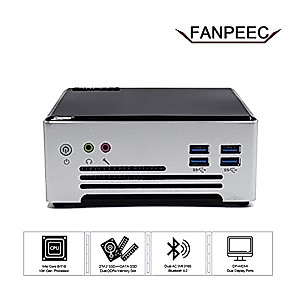 FANPEEC Industrial PC Fanless Mini PC Windows 11 Pro Core i5 10210U 32GB RAM 512GB SSD, Fanless PC Dual Ethernet, WiFi 5, BT 4.2, GPIO, 6*USB, 2*RS232 COM, Wake On LAN