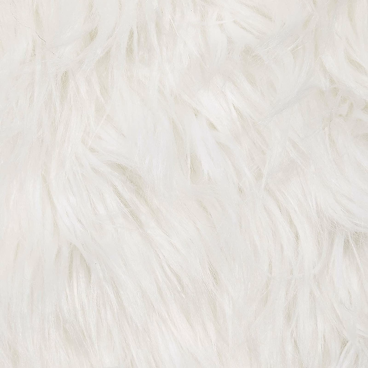 2-Pack 18x18-Inch Faux Fur Fabric Squares, Shaggy White Synthetic Fur Sheets for Crafting and Sewing Projects, Costumes for Pets and Dolls, Throw Pillow and Scatter Cushion Making Supplies