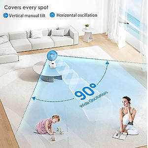 FIELDSKY Small Oscillating Desk & Clip Fan Portable Table Fan USB Rechargeable Battery Powered Quiet Personal Fan Dual Adjustable Angle Desktop Air Circulate Fan with 4 Speed