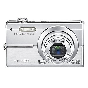 Olympus FE370 8MP Digital Camera with 5x Optical Dual Image Stabilized Zoom (Silver)