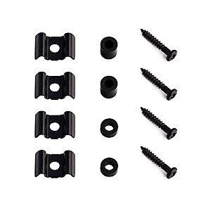 Metallor Guitar String Trees String Retainer Guides Compatible with Strat Tele Style Electric Guitar Bass Parts Replacement Pack of 4pcs with Mounting Screws Black.