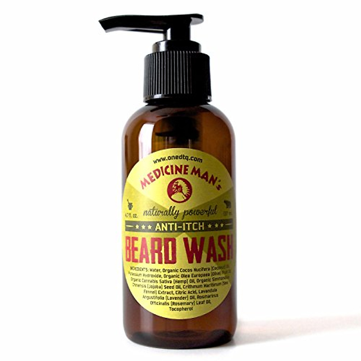 Medicine Man's Beard & Mustache Care Kit: Itchy Beard Wash 4,7 FL OZ, Anti Itch Beard Oil 2 FL OZ, Beard & Mustache Balm 2 FL OZ - in a Mustache Stamped Linen Pouch