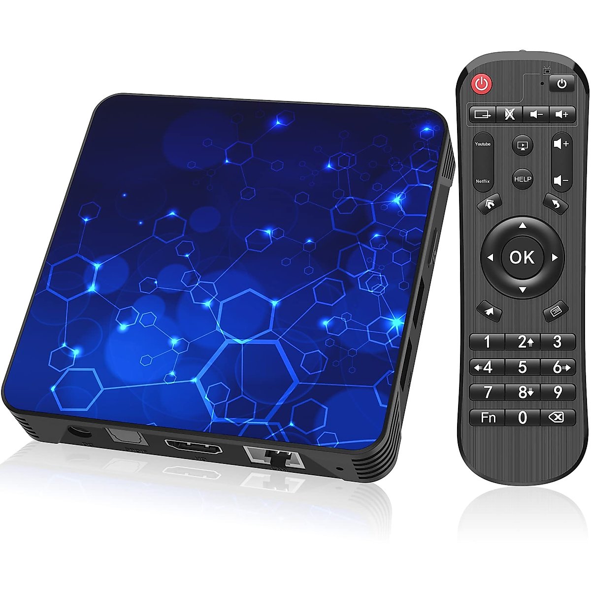 Android 12.0 TV Box, Android TV Box RK3318 Quad-Core 64bit Cortex-A53 2GB RAM 16GB ROM TV Box Support 4K 3D 2.4/5.0GHz WiFi BT5.0 10/100M Ethernet HDMI 2.0 H.265 HDR Smart TV Box