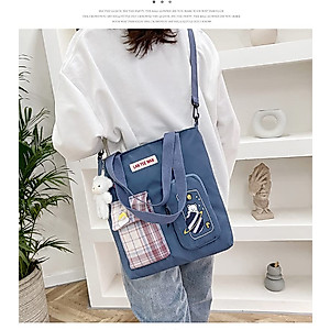 Kawaii Japanese School Bag Aesthetic Cute Ita Bags Crossbody Preppy Tote Bag Kawaii Backpack Purse Korean Stationary (Blue, One Size)