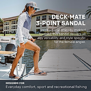 Grundéns Women's Deck-Mate 3-point Sandal, Dark Brown, 9