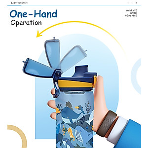 Opard 17oz Kids Water Bottle with Leak Proof Flip-Top Lid, Reusable BPA-Free Tritan for School and Travel