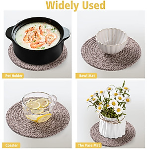 Trivet Round Hot Pads 4pcs 7.9 Inches*9.5inches Diameter 100% Eco Pure Cotton Thread Weave Trivets for Hot Pots and Pans/Kitchen Trivets for Hot Dishes Hot Pot Holders
