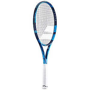 Babolat Pure Drive Team Tennis Racquet - Strung with 16g White Babolat Syn Gut at Mid-Range Tension (4 1/8" Grip)