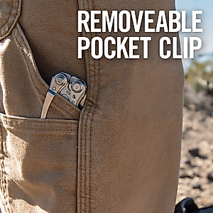 LEATHERMAN, Skeletool Lightweight Multitool with Combo Knife and Bottle Opener, Topographical Print