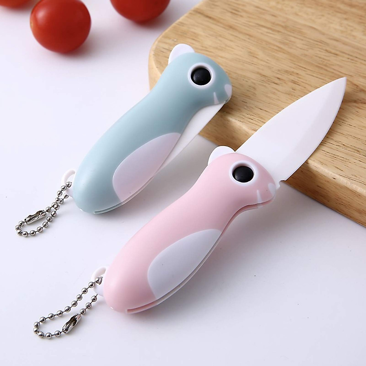 Hidoer Ceramic Paring Knife, Pocket Knife Folding Knife, Super Sharp Blade only 2.3 inch, Fruit Peeling Vegetable Cutting, Easy-to-Carry (Blue)
