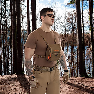 Tuxapo Binocular Harness Chest Pack with Rangefinder Pouch Bino Case for Hunting Hiking Shooting