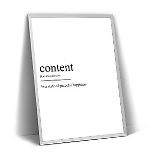 Content Definition Print - Dictionary Poster Wall Art Decor Quote Typography Home - Frame Not Included