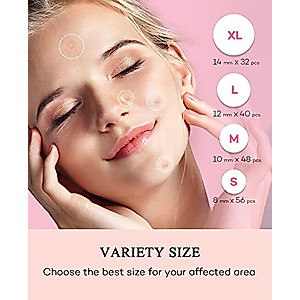 TKTK Pimple Patches Acne Patches For Face 4 Sizes 176 Patches Hydrocolloid Patch Acne Absorbing Zit Patch Easy To Peel, Add Tea Tree & Calendula Oil