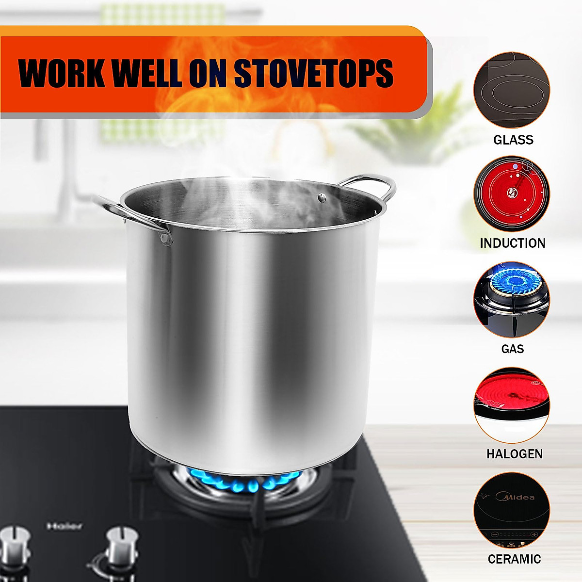 Canning Pot Water Bath Canner with Rack and Lid, 21.5 Quart Stainless Steel Stock Pots, Canning Supplies Starter Kit, Jar Lifter Tongs, Funnels and Full Canning Accessories Tools Set, Pink