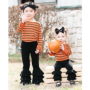 Black Ruffle Pants - 6-12m