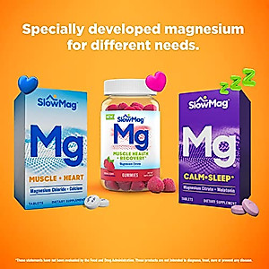 Slow-Mag Mg Muscle + Heart Magnesium Chloride with Calcium Supplement for Support of Heart, Muscles & Nervous System, 120 Count