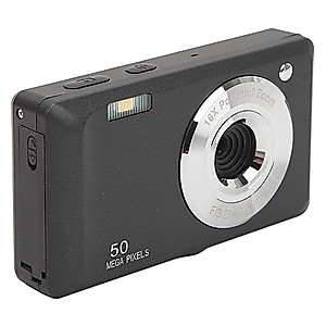 4K Digital Camera, Teens Small Camera Timer Shooting Autofocus Face Recognition 2.7 Inch TFT Screen with Lanyard for Vlogging (Black)