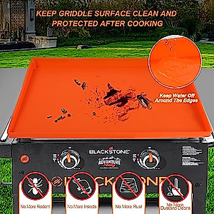 Silicone Griddle Grill Cover for Blackstone, Upgraded Full-edge 28" Heavy Duty Food Grade Mat, Protect Grade from Rodents Insects Debris and Rust, All Season Cooking Protective Cover (28 Inch)